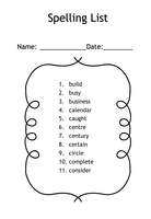 New Curriculum Year 3 & 4 Spelling words, activities and assessments ...