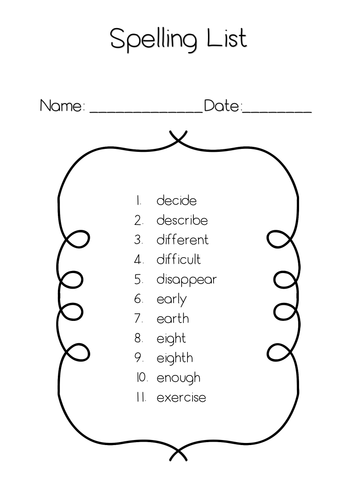 New Curriculum English Year 3 & 4 Spelling words, activities and ...