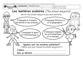 FRENCH-Y5/6-AT SCHOOL: My timetable/ Mon emploi du temps scolaire ...