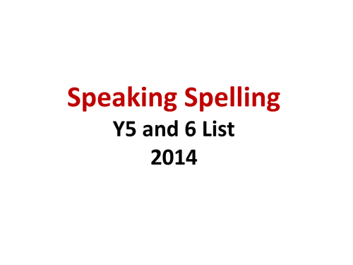 2. Speaking SPaG Spelling Y5 Y6 | Teaching Resources