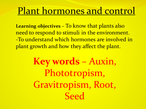 Plant hormones and plant hormones in agriculture. | Teaching Resources