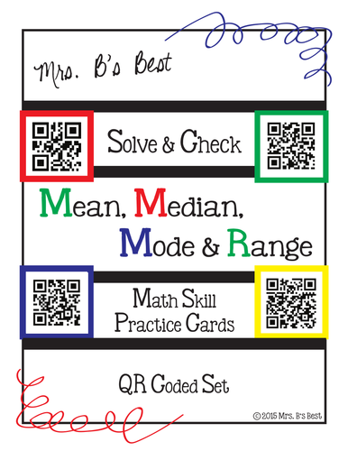 Solve & Check with QR Codes: Mean, Median, Mode & Range | Teaching ...