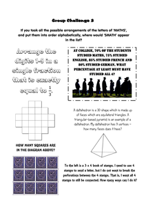 Even More Maths Group Challenges by Owen134866 - UK Teaching Resources ...