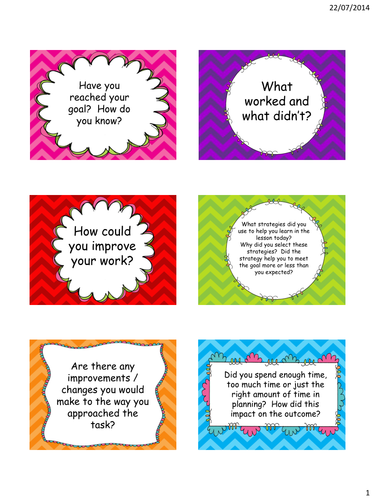 Metacognition thinking stems and questions | Teaching Resources