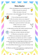 Metacognition thinking stems and questions | Teaching Resources