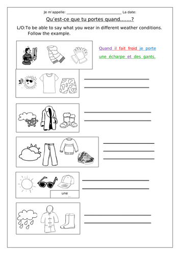 FRENCH - CLOTHES KS3 - Des Vêtements - Worksheets | Teaching Resources