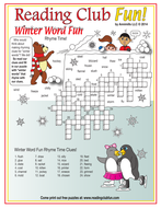 Winter Rhyming Words Crossword Puzzle | Teaching Resources