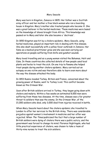 Mary Seacole Resource Pack | Teaching Resources