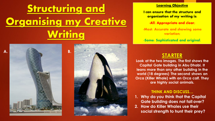 Structuring and Organising Creative Writing by TandLGuru - UK Teaching ...