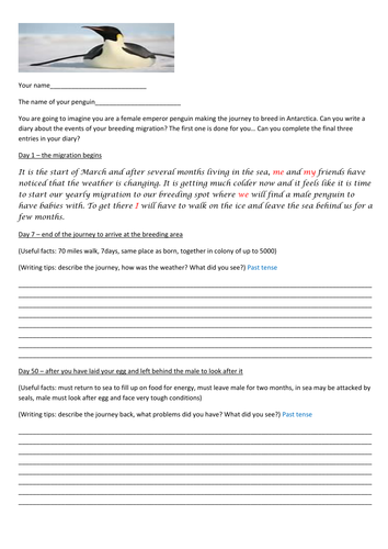 March of the Penguins Film > Diary | Teaching Resources