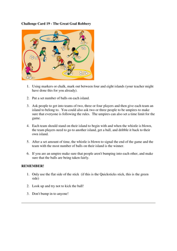 KS2/3/4 Hockey Lesson Plans and Resource Cards | Teaching Resources