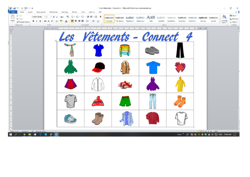 FRENCH - Clothes - Les Vêtements board games | Teaching Resources