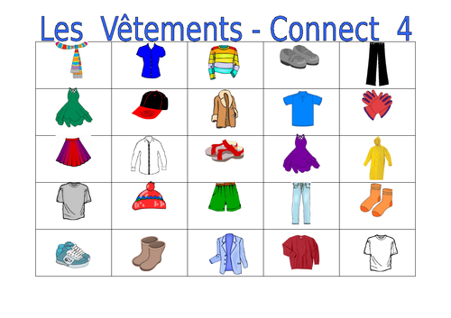 FRENCH - Clothes - Les Vêtements board games | Teaching Resources