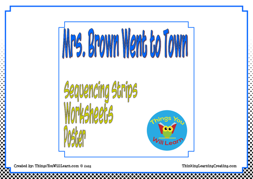 Mrs. Brown Went to Town Student Workbook | Teaching Resources