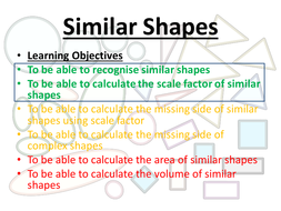 Similar shapes - Linear, Area and Volume | Teaching Resources