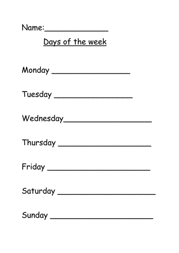 days of the week in french powerpoint and worksheet | Teaching Resources