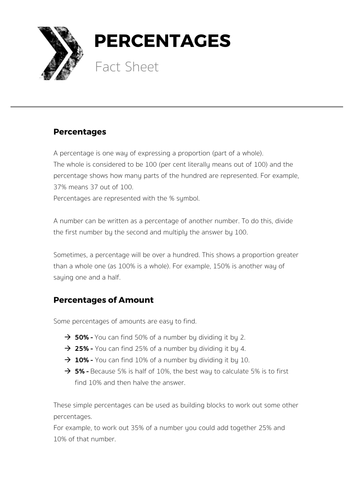 Percentages in Real Life Contexts - Complete Lesson | Teaching Resources