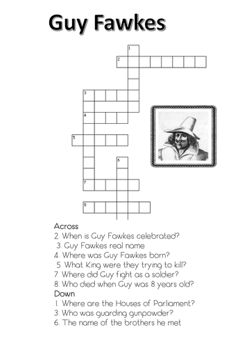 Guy Fawkes Crossword | Teaching Resources