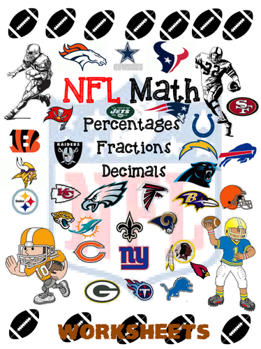 Football Math-Fractions, Decimals and Percents | Teaching Resources