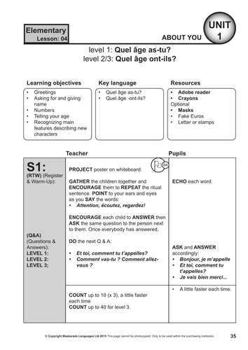 FRENCH-2ND/3RD GRADE- ABOUT YOU: HOW OLD ARE YOU? | Teaching Resources