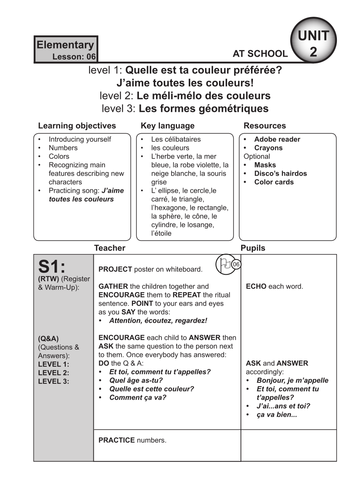FRENCH-3RD/4TH GRADE-AT SCHOOL: Colors/ Les couleurs/ Colors word ...