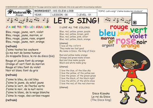 FRENCH-3RD/4TH GRADE-AT SCHOOL: Colors/ Les couleurs/ Colors word ...