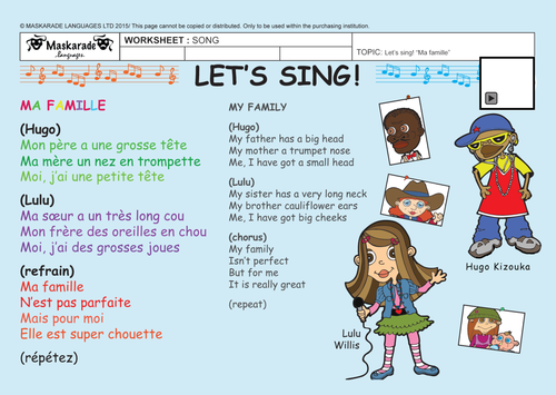 FRENCH - 2N/3RD GRADES - AT SCHOOL: My family/ Describing my family ...