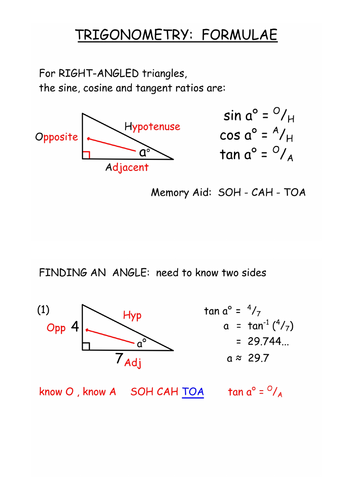 Trig: SOHCAHTOA | Teaching Resources