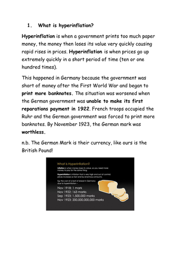 1923 Germany Hyperinflation Introduction | Teaching Resources