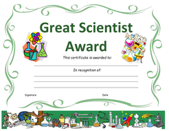 Science Award Certificate | Teaching Resources