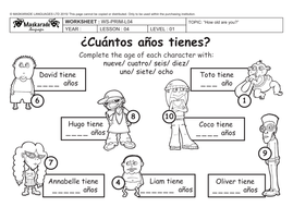 SPANISH-Y3/Y4-ABOUT YOU: How old are you?/ ¿Cuántos años tienes? by ...