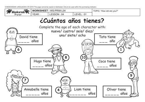 SPANISH-Y3/Y4-ABOUT YOU: How old are you?/ ¿Cuántos años tienes ...