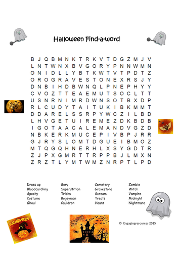 Halloween literacy activity – Find-a-word/ Word-search | Teaching Resources