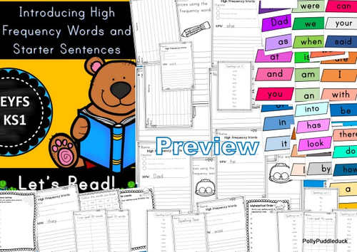 High Frequency Words and Starter Sentences Activity Pack | Teaching ...