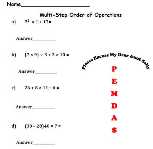 Order of Operations-Basic to Advanced | Teaching Resources