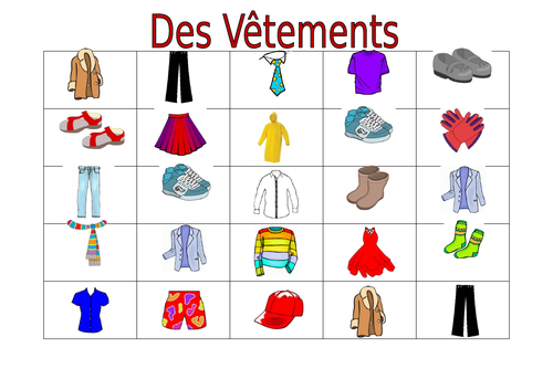 FRENCH - CLOTHES - Des Vêtements Worksheets | Teaching Resources
