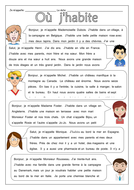 FRENCH - Where I live - Où j'habite - Revision - Worksheets | Teaching ...