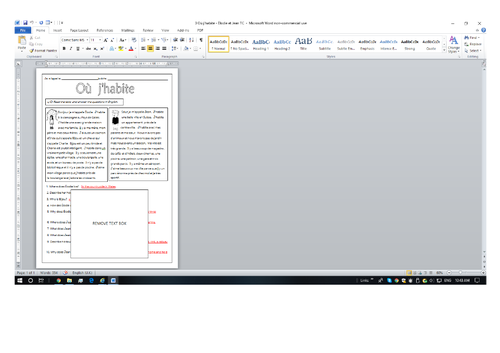 FRENCH - Where I live - Où j'habite - Revision - Worksheets | Teaching ...