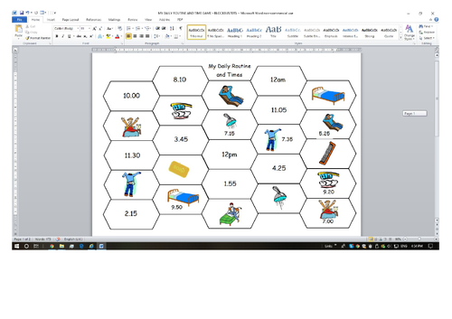 FRENCH - My daily Routine and Time Games | Teaching Resources