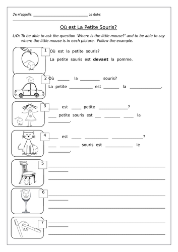 An introduction to FRENCH PREPOSITIONS - worksheets | Teaching Resources