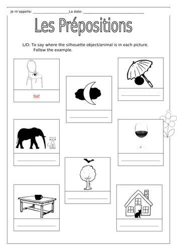 An introduction to FRENCH PREPOSITIONS - worksheets | Teaching Resources