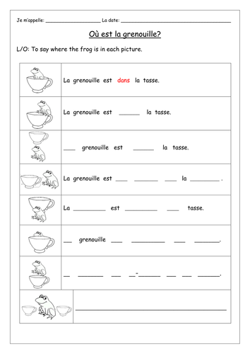 An introduction to FRENCH PREPOSITIONS - worksheets | Teaching Resources
