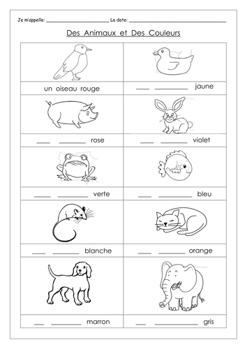 FRENCH - Animals - Les Animaux - Activity Booklet - Worksheets ...