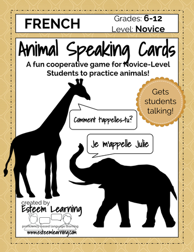 Animal Speaking Cards - French | Teaching Resources