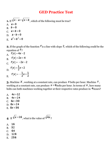 GED Math Curriculum | Teaching Resources