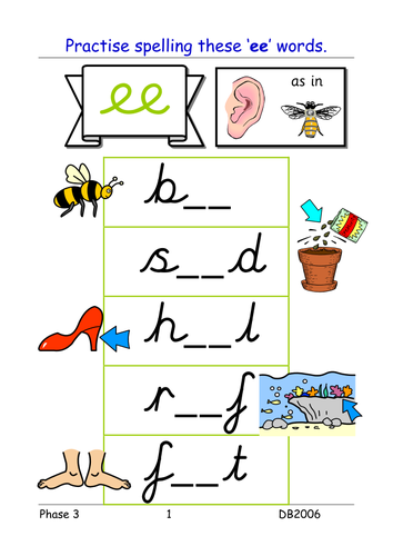 Phase 3: ee grapheme, ppt, lotto game and selection of activities ...