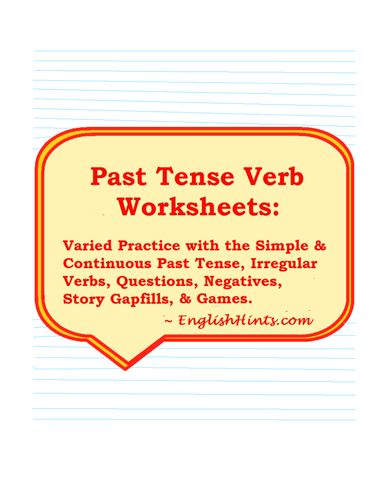 Past Tense Verb Worksheets | Teaching Resources