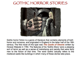 Gothic Horror Elements - A Multimedia Introduction | Teaching Resources