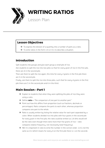 Ratio & Proportion - Complete Unit of Work | Teaching Resources