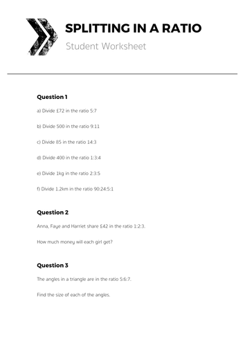 Ratio & Proportion - Complete Unit of Work | Teaching Resources